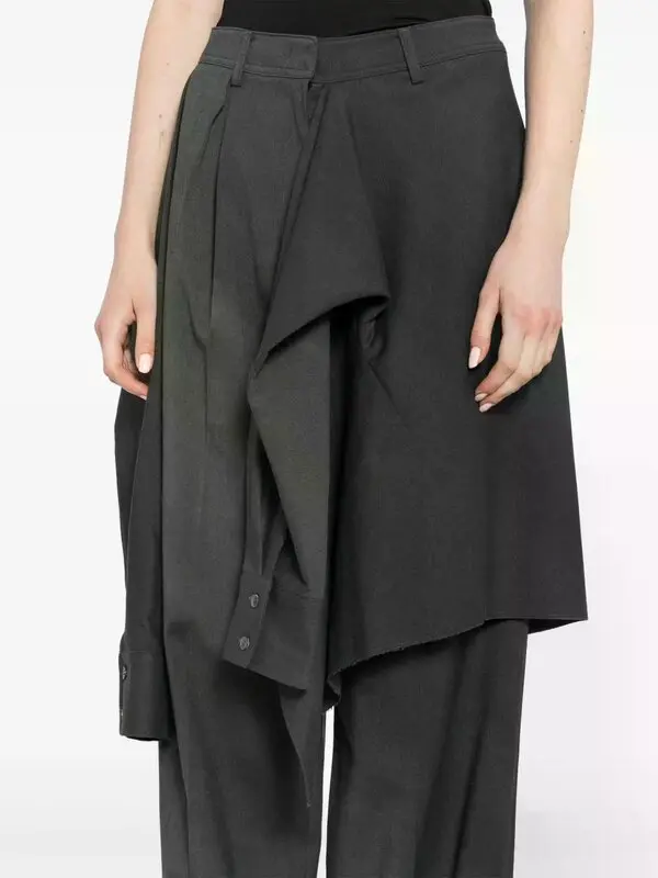 Goen.j Layered Shirt Raw-edge Cut Pants