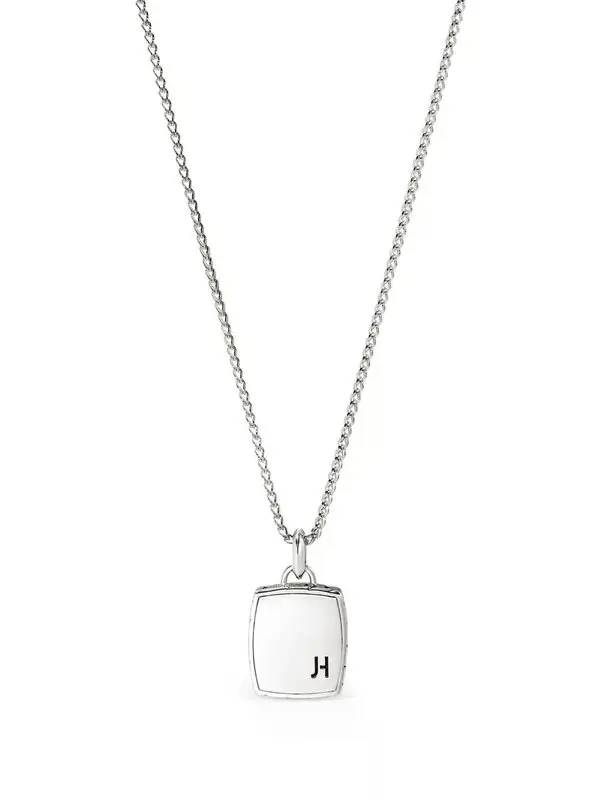 John Hardy Sterling And Black Sapphire Tag Pendant Necklace
