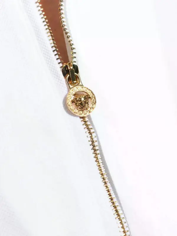 Versace Medusa Zip-up Polo Shirt - White