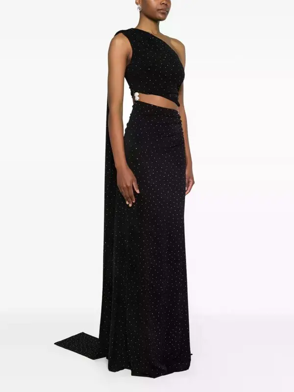 NISSA One-shoulder Embellished Maxi Dress