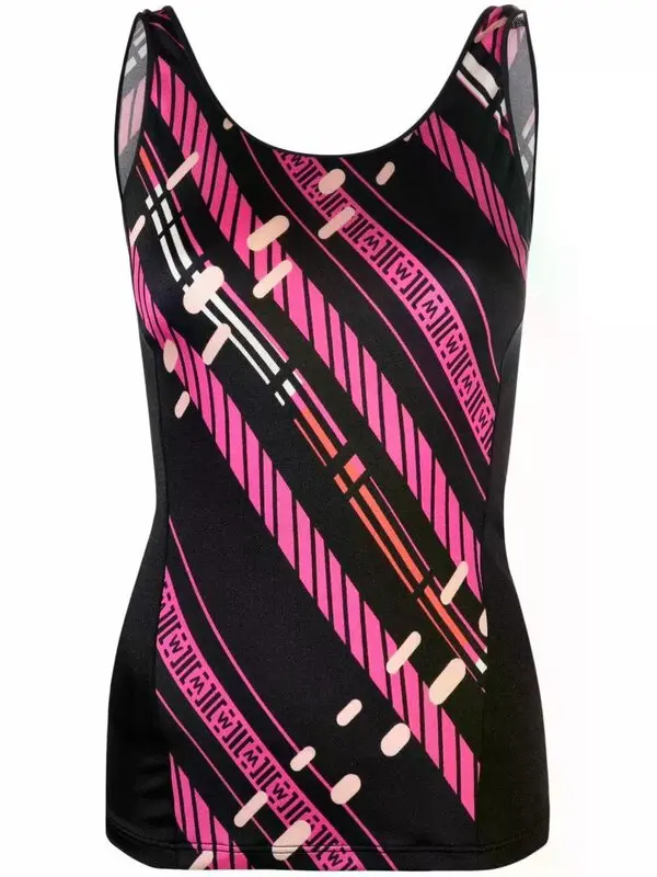 Wolford Hanna Stripe-print Tank Top - Black