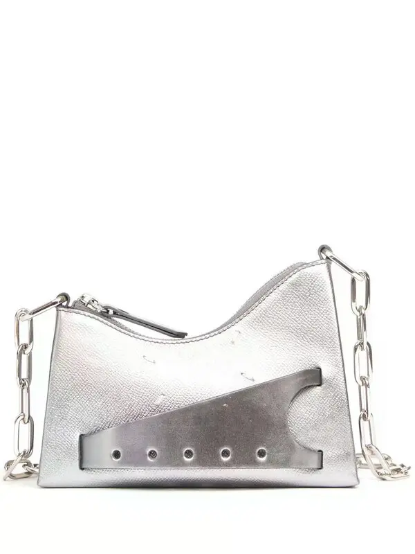 MAISON MARGIELA Snatched Hobo Leather Bag - Silver
