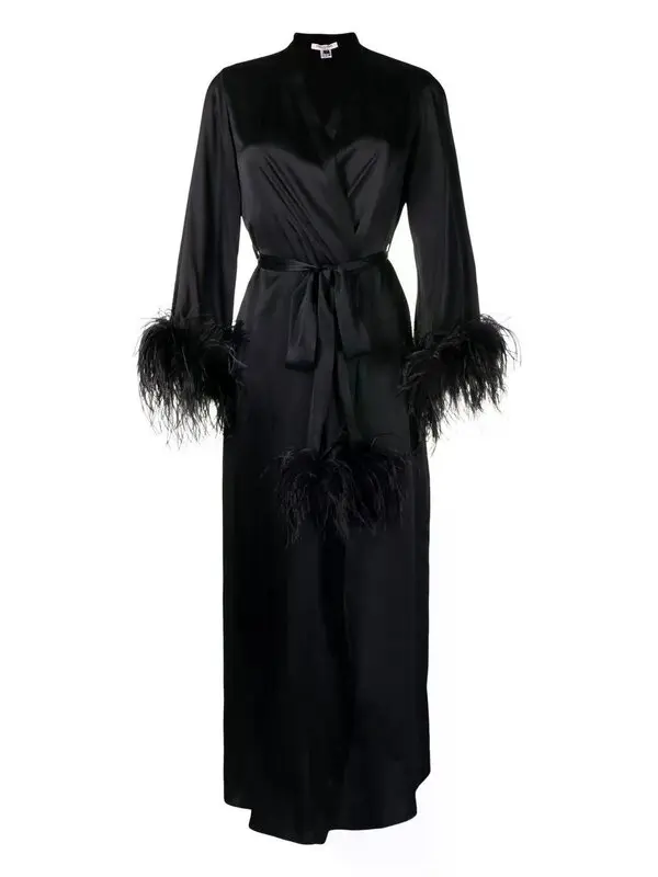 GILDA & PEARL Camille Long Robe - Black