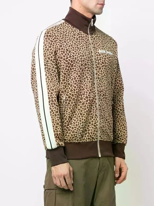 Palm Angels Leopard Jacquard Zipped Jacket