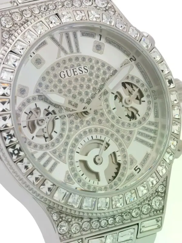 Guess Stainless Steel Crystal-encrusted Chronograph Watch