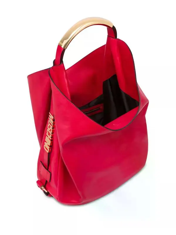 Moschino Handle Me Leather Shoulder Bag - Red