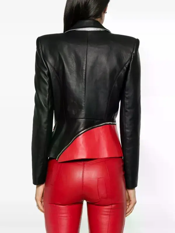 MITILIANE COUTURE Colour-block Leather Jacket