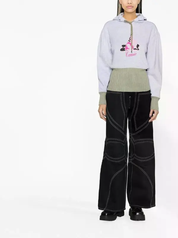 CORMIO Michelle Graphic Print Cotton Hoodie