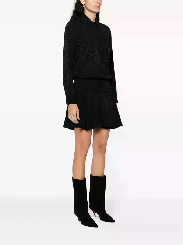 Pinko Arzach Logo-jacquard Shirtdress - Black