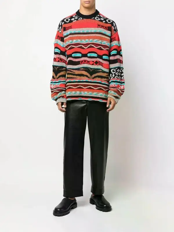 LANEUS Contrast Jacquard Jumper