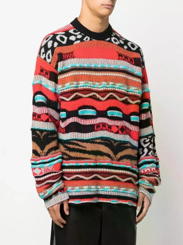 LANEUS Contrast Jacquard Jumper