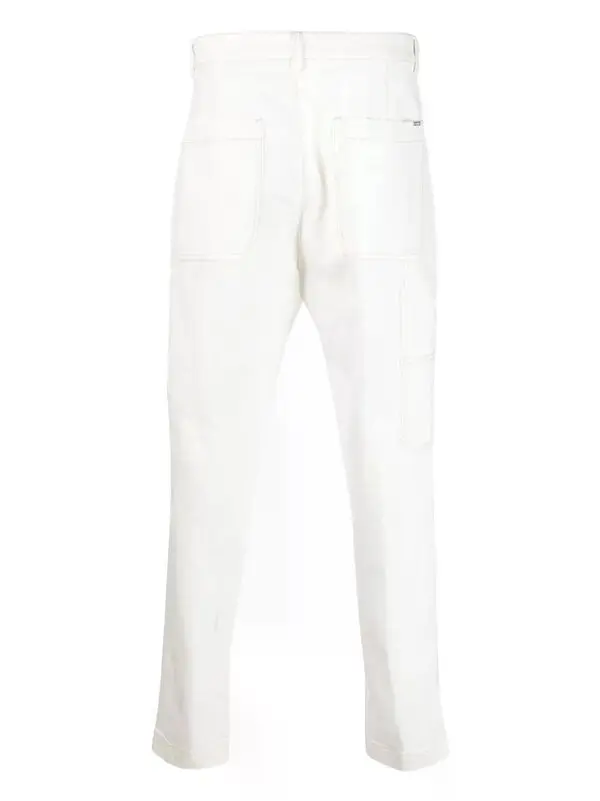Peserico Straight-leg Stretch-cotton Trousers - Neutrals