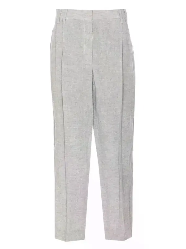 Brunello Cucinelli Pressed-crease Trousers - Grey