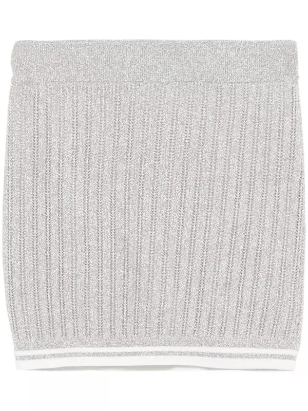 Casablanca Knitted Skirt - Silver