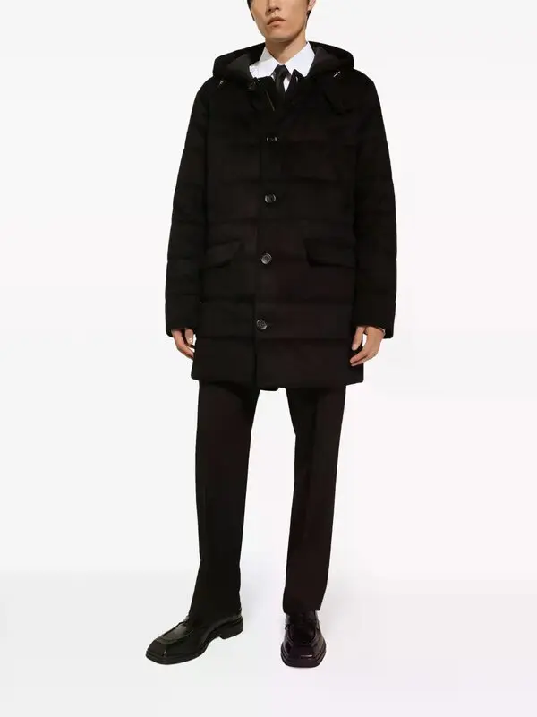 Dolce & Gabbana Quilted Cashmere Single-breasted Coat