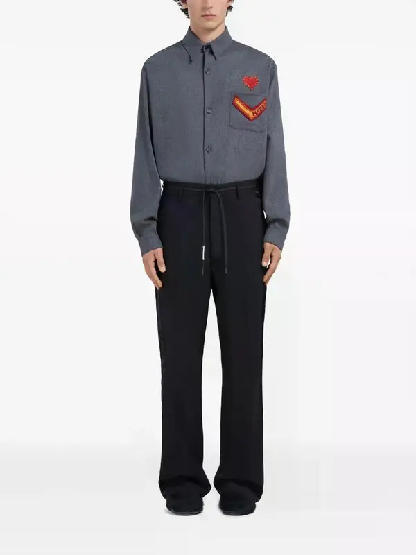Marni Virgin Wool Satin Stripe Trousers