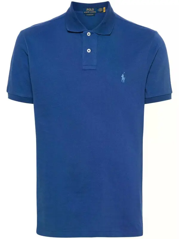 Polo Ralph Lauren Cotton Piqué Polo Shirt With Embroidered Pony - Blue