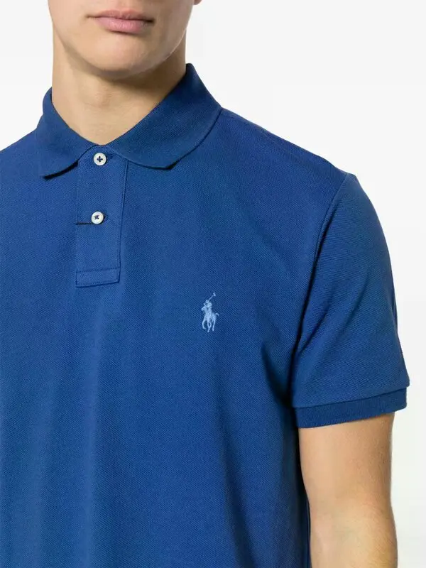 Polo Ralph Lauren Cotton Piqué Polo Shirt With Embroidered Pony - Blue