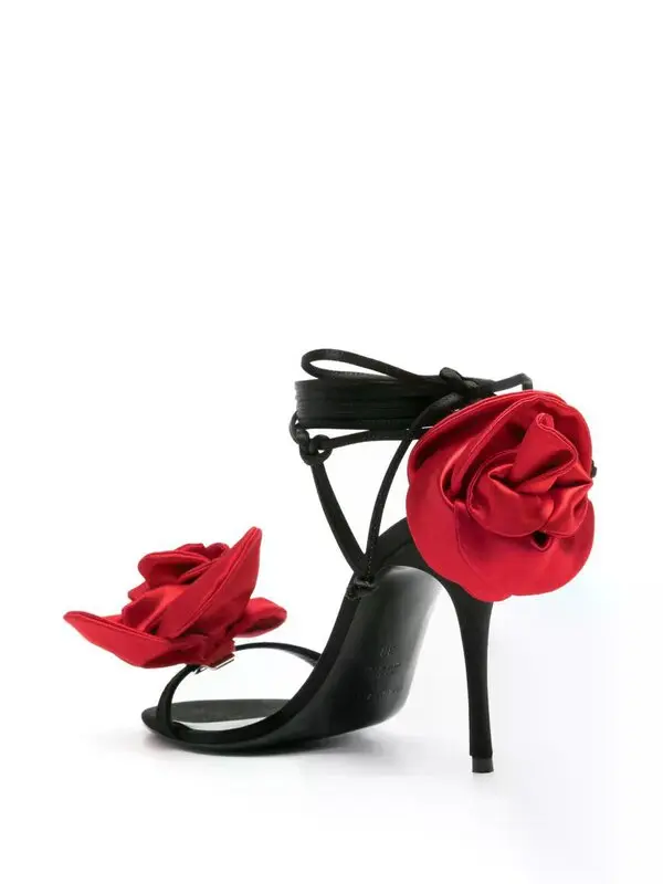Magda Butrym 105mm Floral-appliqué Satin Sandals