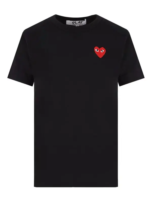Play Comme Des Garcon Heart Appliqué Crew Neck T-shirt