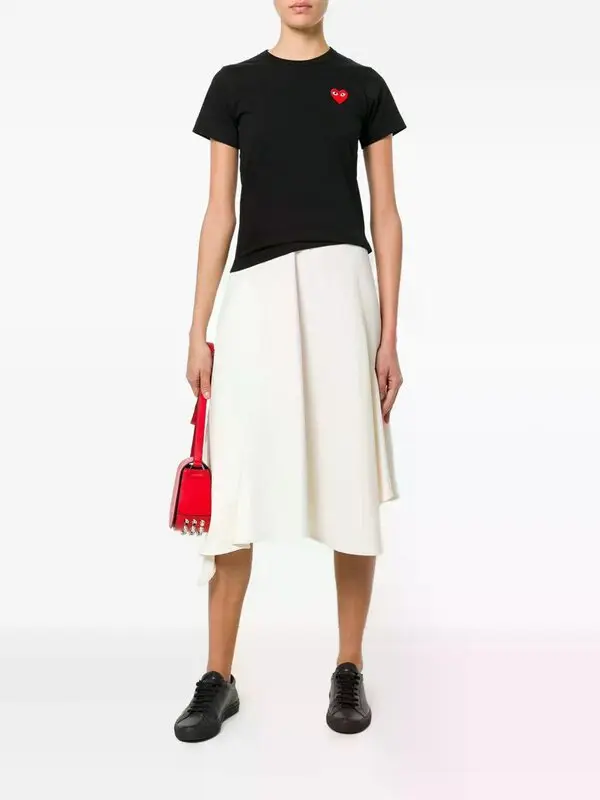 Play Comme Des Garcon Heart Appliqué Crew Neck T-shirt