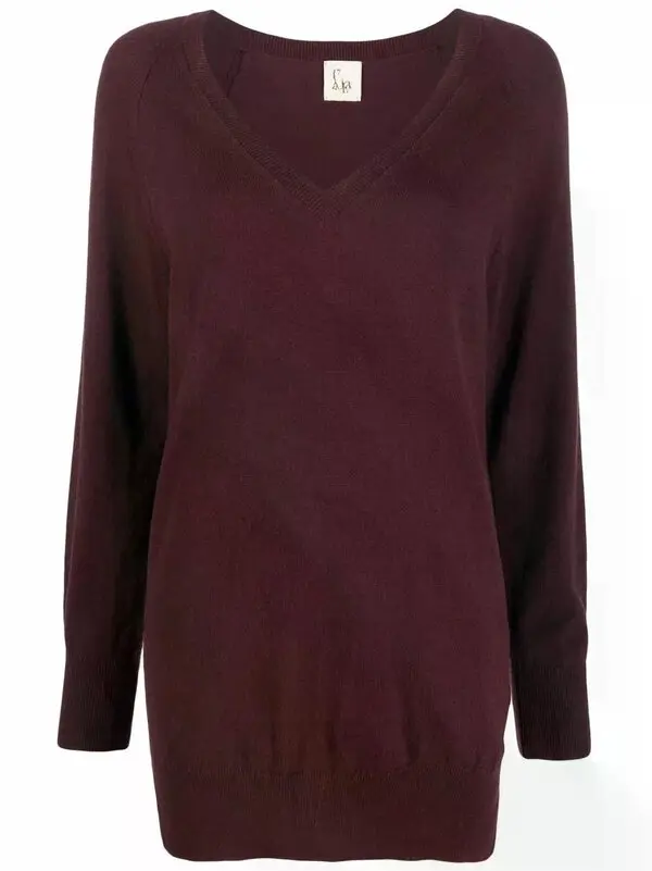 PAULA V-neck Cashmere Jumper - Red