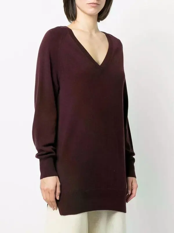 PAULA V-neck Cashmere Jumper - Red