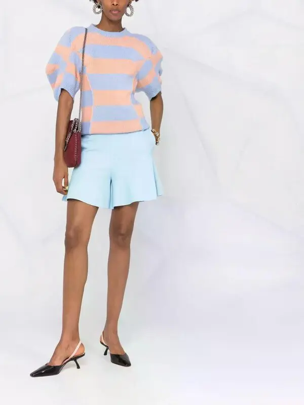 Stella McCartney Peplum Hem Crepe Shorts