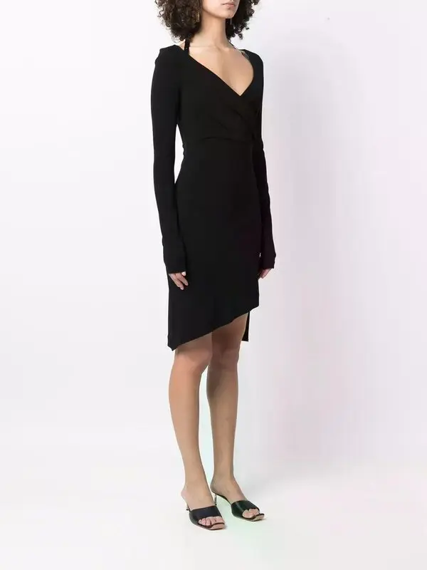 Off-White Asymmetrical Halterneck Dress