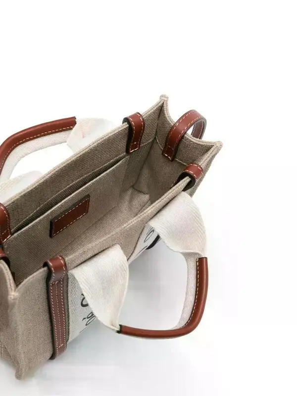 Chloé Woody Linen Tote Bag - Neutrals