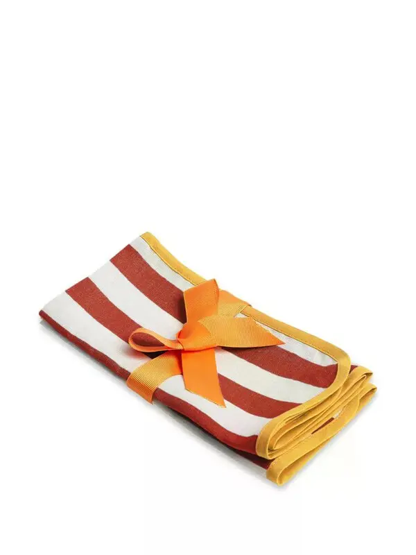La DoubleJ Colour-block Striped Napkins - Red