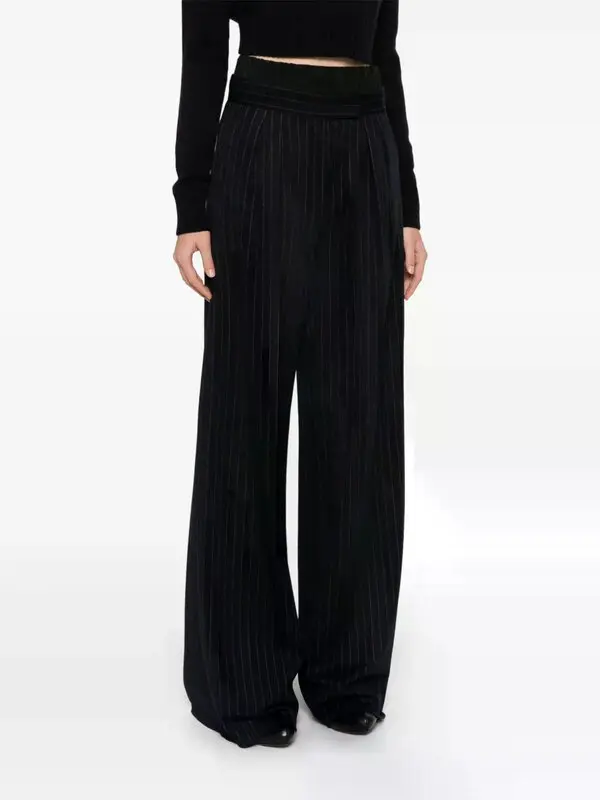 Max Mara Pinstriped Wide Leg Trousers