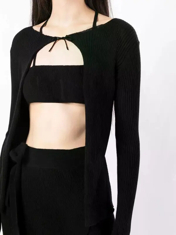 Cashmere In Love Tie-fastening Cardigan - Black