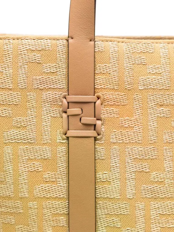 Fendi Monogram Raffia Tote Bag