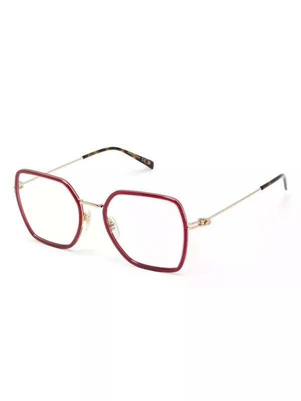 Gucci Square Frame Eyeglasses - Red