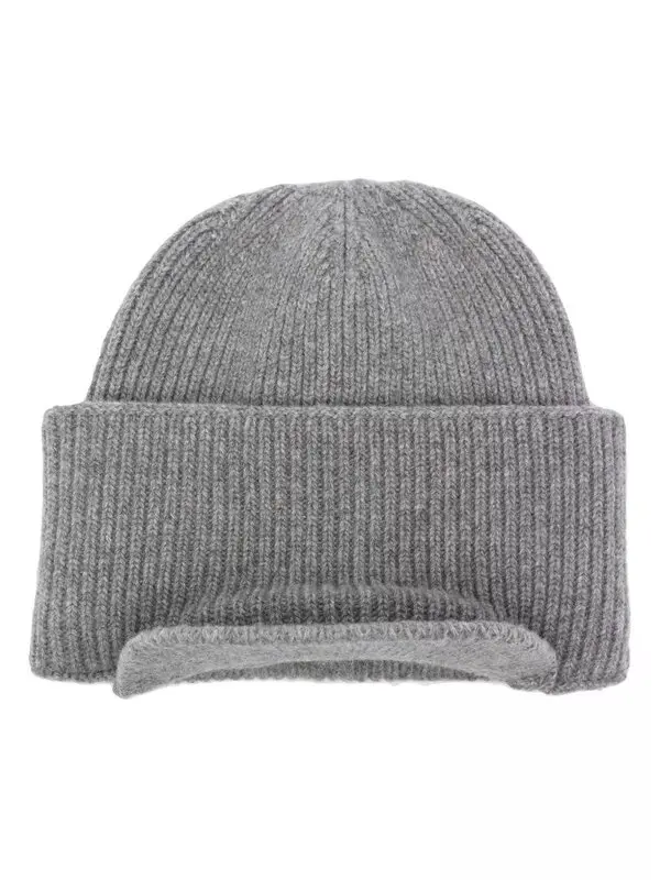 LANEUS Flat Peak Virgin Wool Beanie