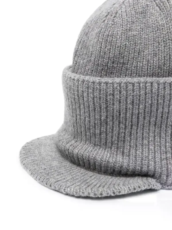 LANEUS Flat Peak Virgin Wool Beanie