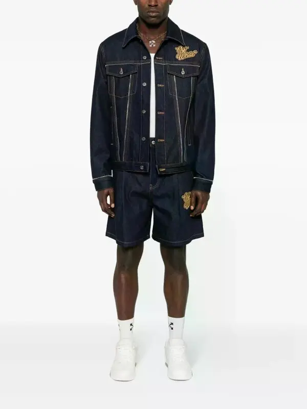 Off-White 90s Logo Denim Shorts