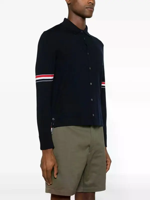 Thom Browne Rwb Stripe Wool Cardigan
