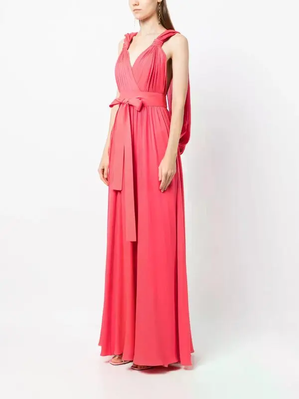 Elie Saab Bow-detail Double Georgette Gown