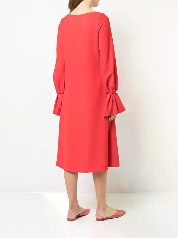 Carolina Herrera Long Sleeved Loose Dress - Red