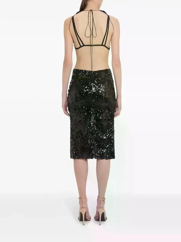 Victoria Beckham Sequin-embellished Pencil Midi Skirt
