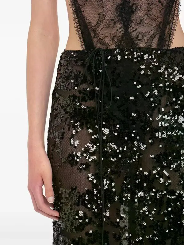 Victoria Beckham Sequin-embellished Pencil Midi Skirt