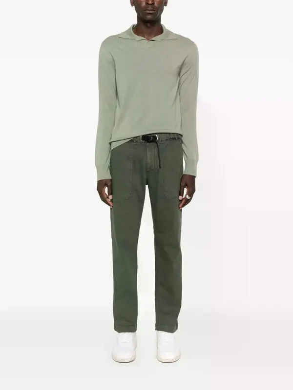 D4.0 Cashmere Knitted Sweater With Spread Collar - Green