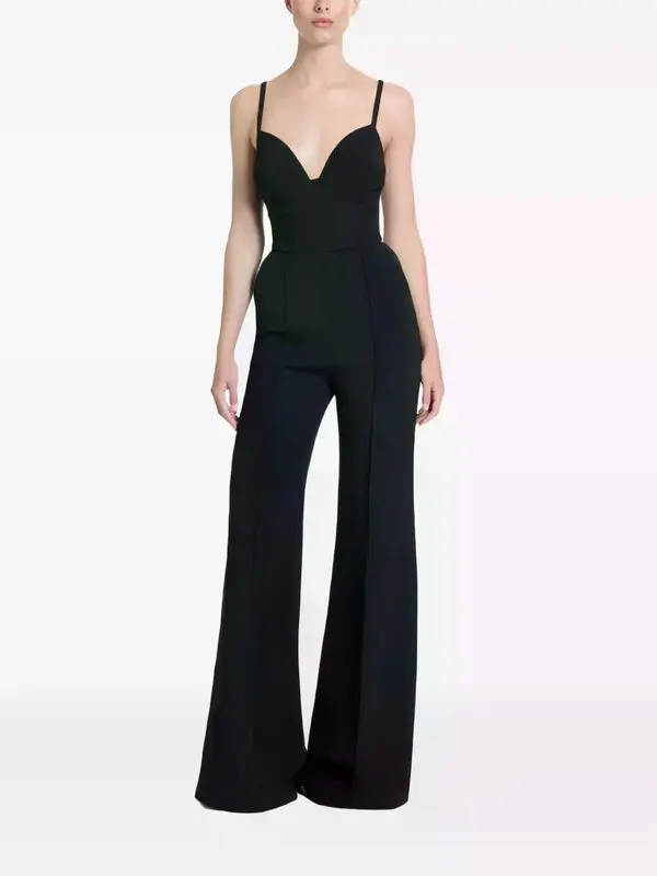 Elie Saab Sleeveless Jumpsuit With Sweetheart Neckline And Flared Hem - Blue