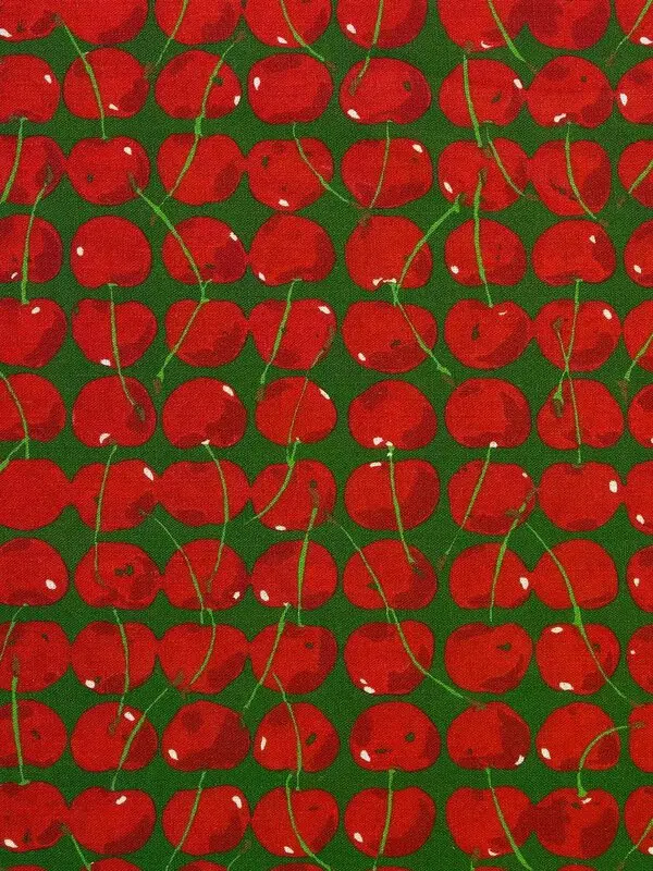 La DoubleJ Cherries Verde-print Tablemats