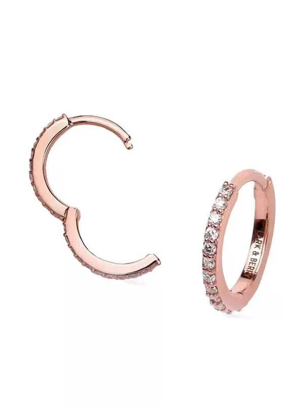 LARK & BERRY 14kt Rose Gold Diamond Hoop Earring - Pink