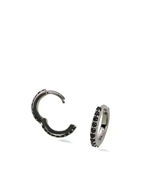 LARK & BERRY 14kt Gold Modernist Diamond Hoop Earring - Silver