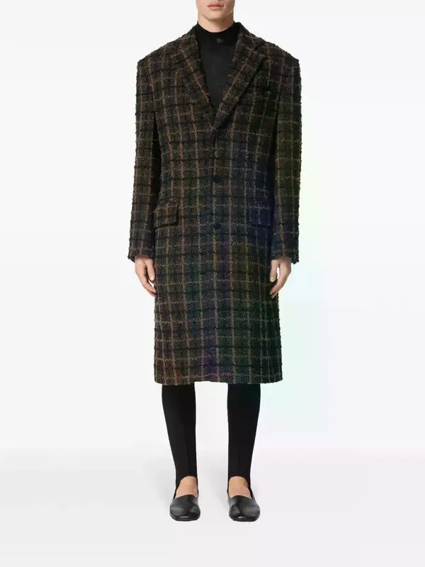 Versace Single-breasted Tweed Coat