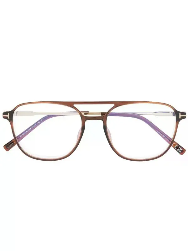 TOM FORD Tortoiseshell Pilot-frame Glasses - Brown